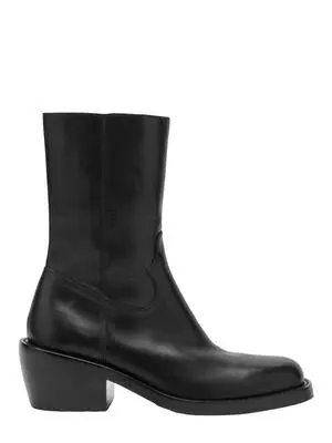 Dries Van Noten Leather Ankle Boots - Black