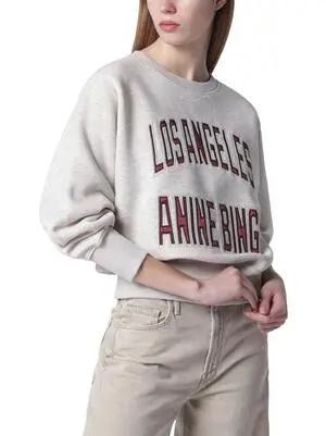 ANINE BING Harry Shrunken La Mélange Sweatshirt - Beige