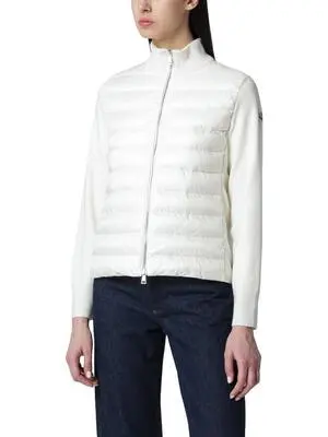 Moncler Padded Wool Zip Cardigan - White