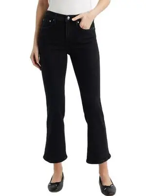 Madewell The Stretch Flare Crop Jeans - Black Rinse Wash