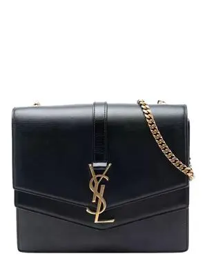 Saint Laurent 2018 Medium Leather Monogram Sulpice Crossbody Bag - Black
