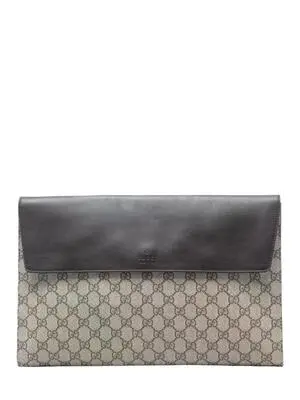 Gucci Gg Supreme Envelope Clutch Bag - Brown