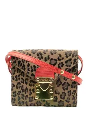 Fendi Leopard Print Mini Crossbody Bag - Brown