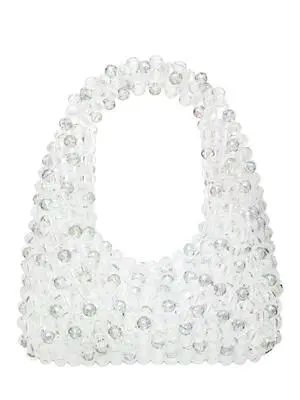 0711 TBILISI Medium Jodie Beaded Clutch - White