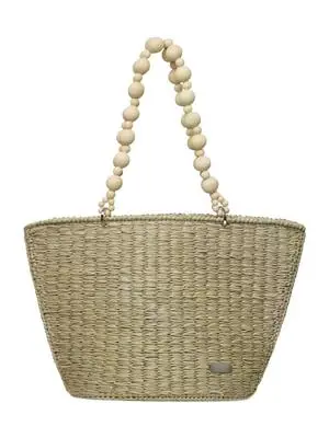 0711 TBILISI Galia Woven Beach Bag - Neutrals