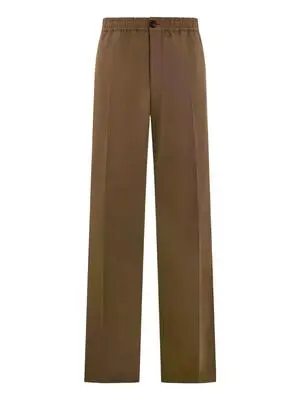 FERRAGAMO Elasticated-waistband Drawstring Trousers - Brown