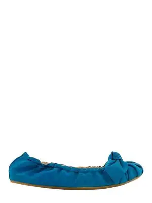 FERRAGAMO Bow-detail Ballet Flat - Blue