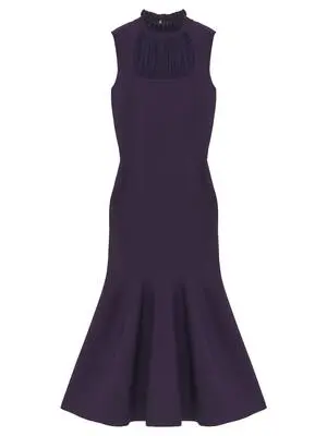 Alexander McQueen Lace Panel Midi Dress - Violet