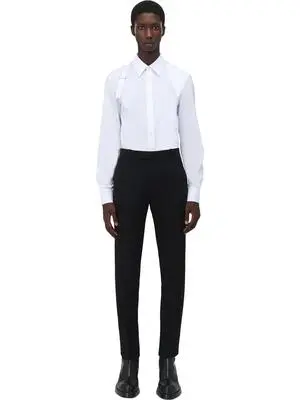 Alexander McQueen Low-waisted Tuxedo Cigarette Trousers - Black