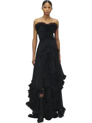 Alexander McQueen ALEXANDER MCQUEEN Ruffled Evening Dress Black
