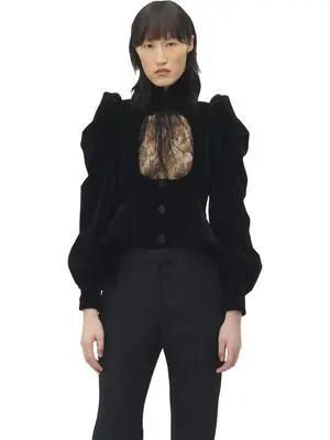 Alexander McQueen Velvet Panel Jacket - Black