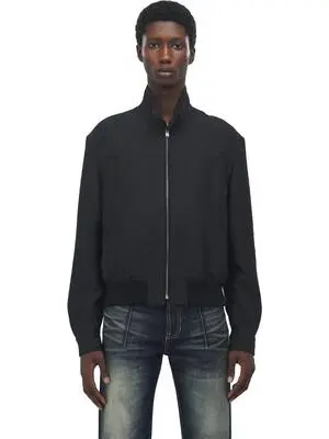 Alexander McQueen Cropped Harrington Jacket - Black
