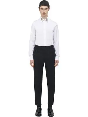 Alexander McQueen Pleat Detail Tuxedo Trousers - Black
