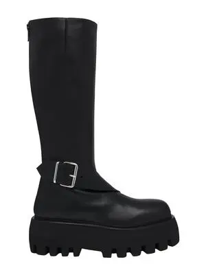 Alexander McQueen Sofa Knee-high Buckle Boot - Black