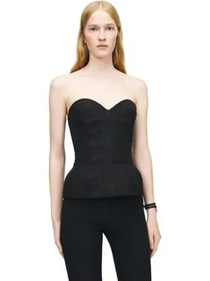 Alexander McQueen Lace Ribcage Embroidery Corset Top - Black