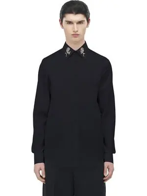 Alexander McQueen Sailor Tattoo Rose Embroidery Shirt - Black