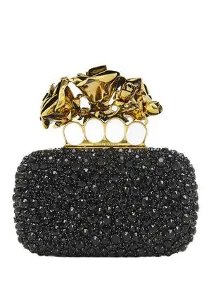 Alexander McQueen Rose Knuckle Clutch - Black