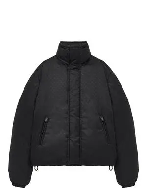 Alexander McQueen Skull Jacquard Puffer Jacket - Black