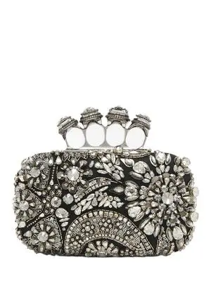 Alexander McQueen Jewelled Spider Knuckle Clutch - Black