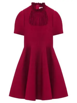 Alexander McQueen Lace Panel Mini Dress - Crimson
