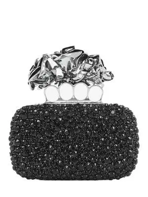 Alexander McQueen Rose Knuckle Clutch - Black