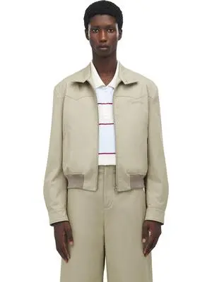 Alexander McQueen Cropped Harrington Jacket - Beige