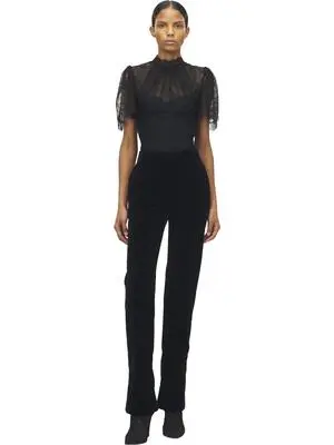 Alexander McQueen Cotton Velvet Tailored Trousers - Black