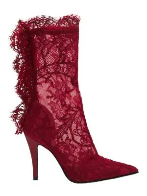 Alexander McQueen Heron Lace Boot - Crimson