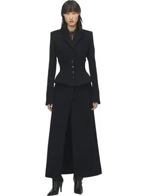 Alexander McQueen Wool Cashmere Long Coat - Black