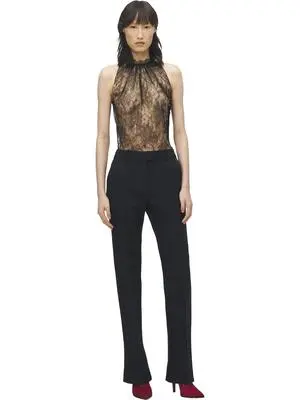 Alexander McQueen Wool Silk Tailored Trousers - Black