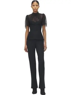 Alexander McQueen Wool Gabardine Tailored Trousers - Black