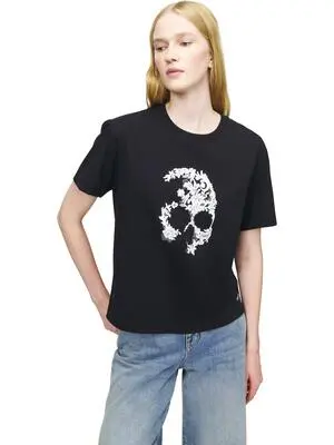 Alexander McQueen Lace Skull T-shirt - Black