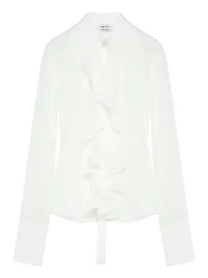 ALEXANDER MCQUEEN Ruffled Crêpe De Chine Shirt