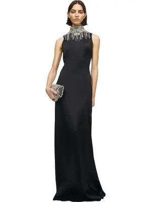 Alexander McQueen Chain Mail Embroidery Evening Dress - Black