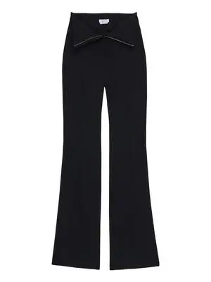 Alexander McQueen Fold Over Waist Bootcut Trousers - Black