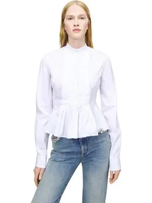 Alexander McQueen Poplin Peplum Shirt - Optical White