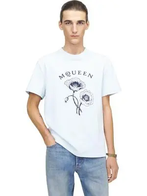 Alexander McQueen Poppy T-shirt - Light Blue