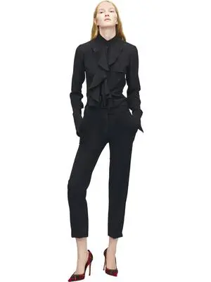 Alexander McQueen Cropped Tailored Trousers - Black