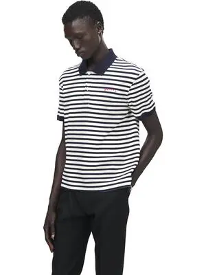 Alexander McQueen Striped Polo Shirt - Ivory/navy