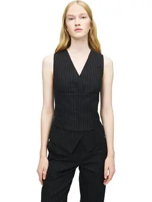 Alexander McQueen Pinstriped Tailored Waistcoat - Black