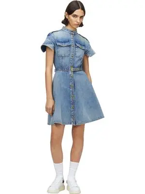 Alexander McQueen Denim Mini Dress - Washed Blue