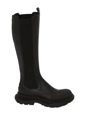 Alexander McQueen Slick Knee-high Boot - Black