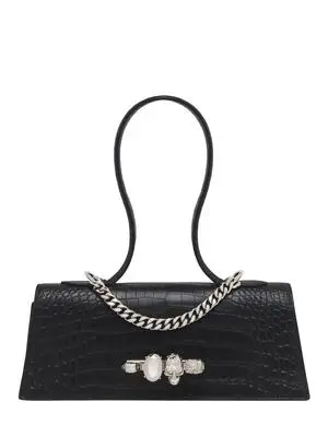 Alexander McQueen Jewelled Top Handle Bag - Black