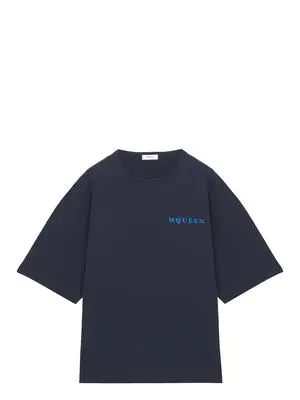 Alexander McQueen Logo Oversized T-shirt - Blue