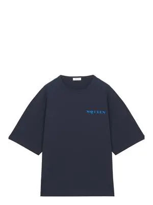 Alexander McQueen MCQUEEN Oversized Logo T-Shirt Blue