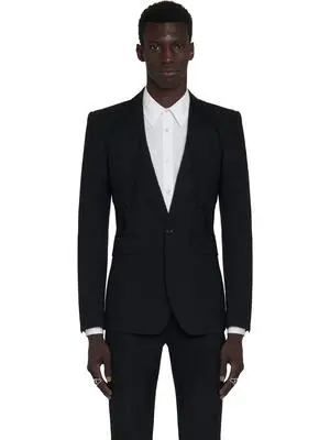 Alexander McQueen Reverse Lapel Single-breasted Jacket - Black