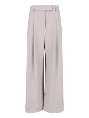 Giorgio Armani Wide Silk Trousers - Taupe