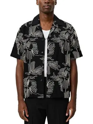 LES DEUX Liam Floral Shirt - Black
