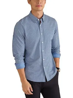 RHONE Slim Commuter Shirt - Navy Gingham