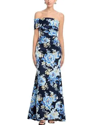 Eliza J One-shoulder Gown - Navy Gold